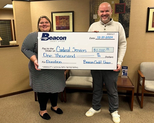 Beacon Credit Union donates $1,000 to Cardinal Services • Beacon Credit ...