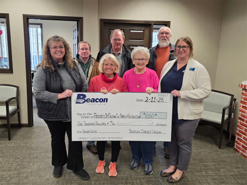 Beacon Credit Union donates $1000 to Friends of the Fulton County Parks ...